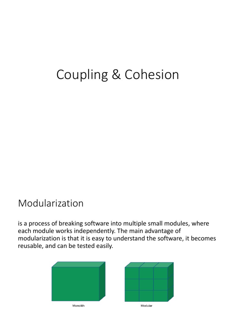 Coupling And Cohesion Download Free Pdf Modular Programming Computer Program 