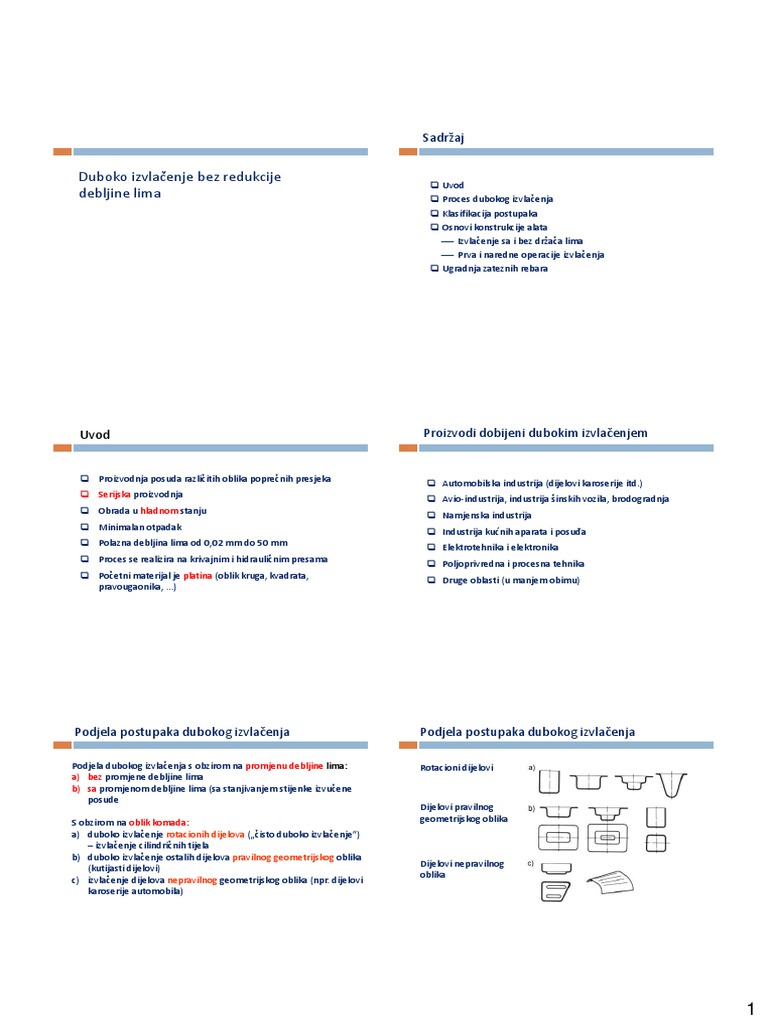 2.2 Uvod U Duboko Izvlacenje | PDF