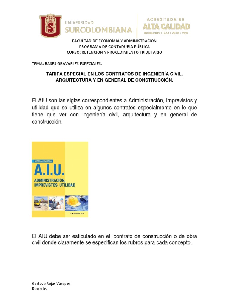 Aiu - Contratos de Construccion - Obras Civiles | PDF | Economias