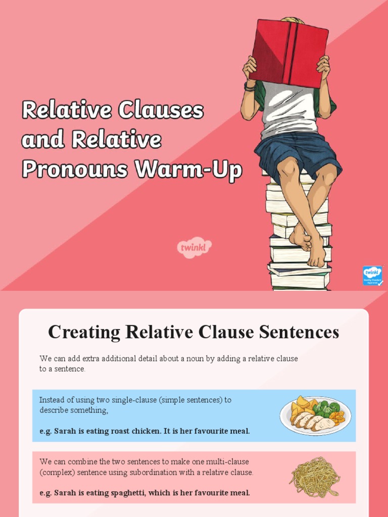 Relative Clauses and Relative Pronouns Warm-Up PowerPoint | PDF | Clause | Language Mechanics