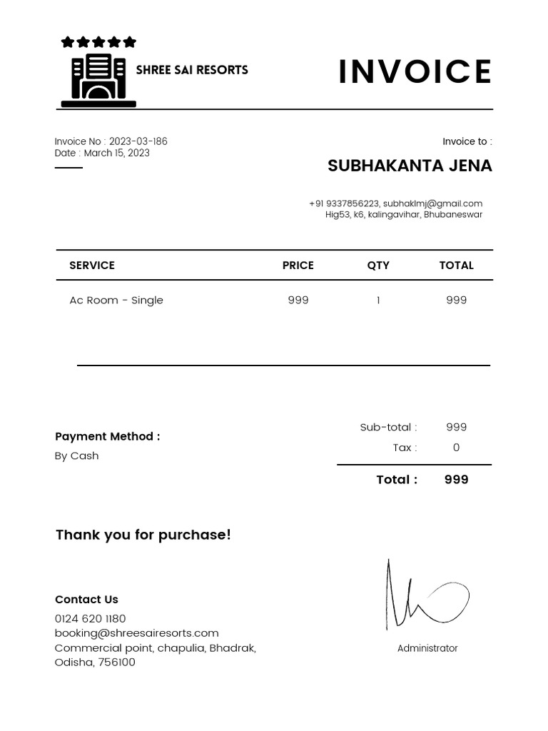 Hotel Bill Template | PDF