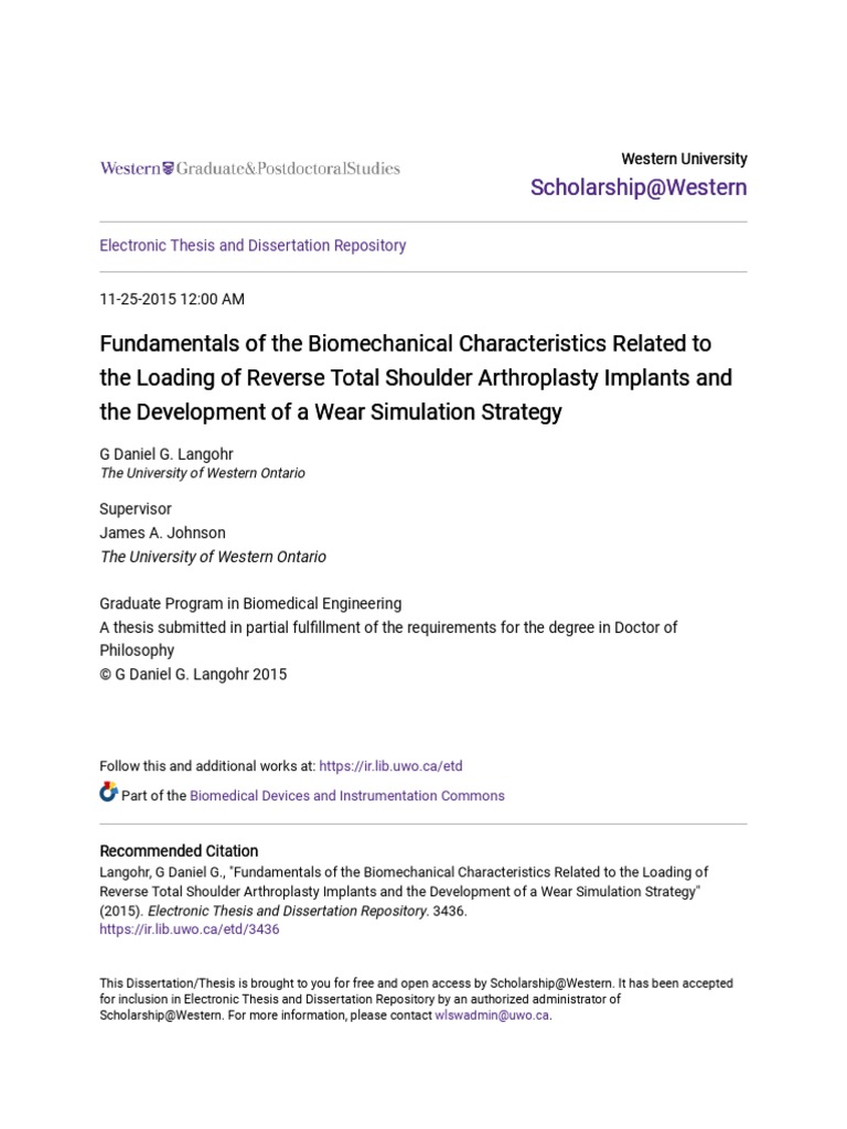 Biomechanics of RSA | PDF | Musculoskeletal System | Joints
