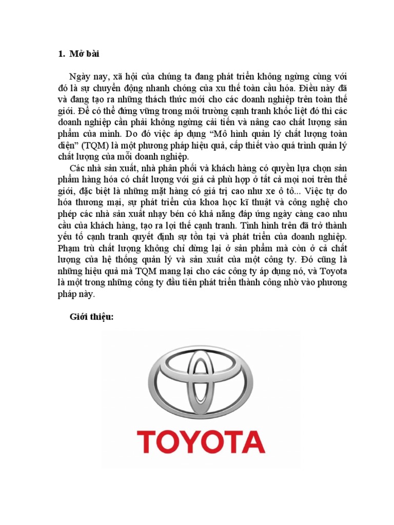 TQM Toyota | PDF