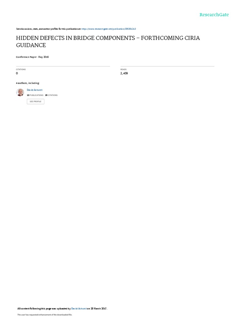 期刊 - HIDDEN DEFECTS IN BRIDGE COMPONENTS - FORTHCOMING CIRIA | PDF ...