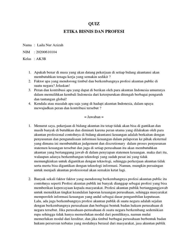 Laila Nur Azizah_Quiz II | PDF