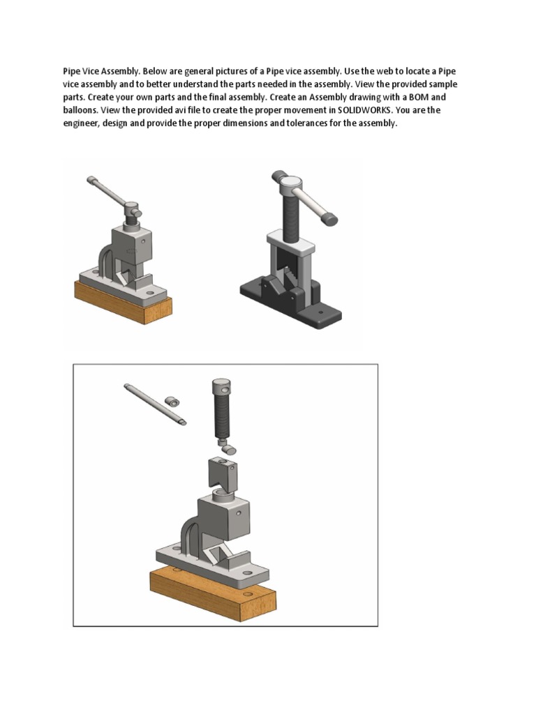 Pipe Vice Assembly Guide and Drawing | PDF | Art | Computers