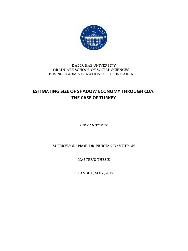 Estimating Size of Shadow Economy Through CDA. The Case of Turkey | PDF ...