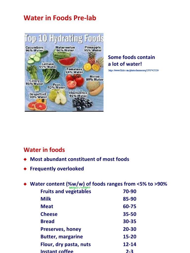 Water in Foods Slides | PDF | Water | Hydrogen Bond