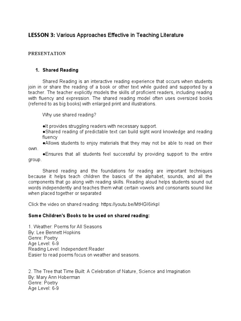 LESSON 3 Various Approaches | PDF | Differentiated Instruction | Learning