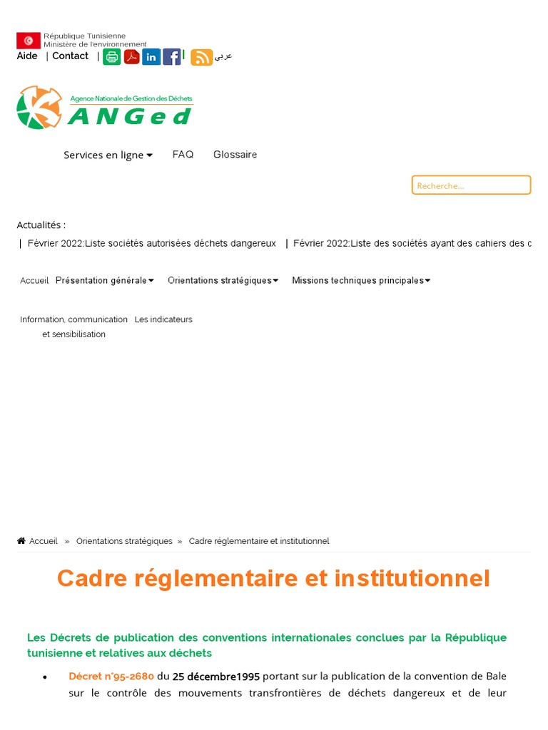 ANGED - Agence Nationale de Gestion Des Déchets | PDF | Déchets ...