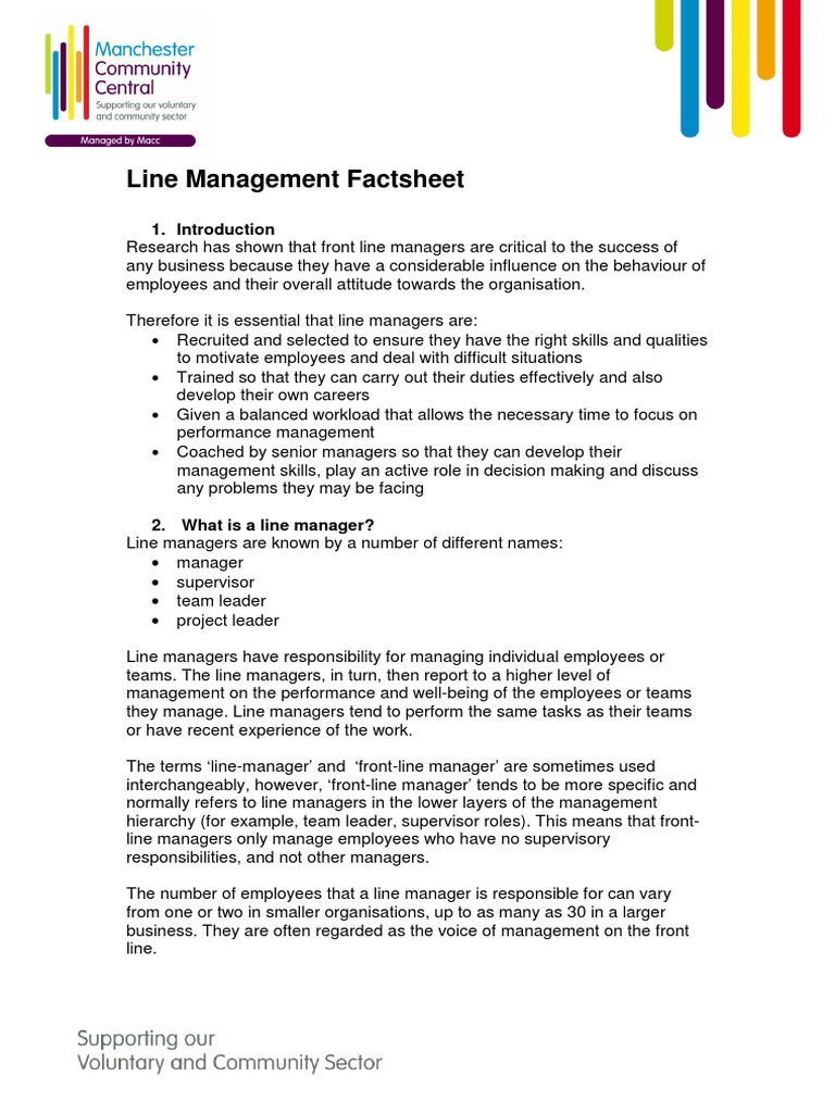 Line Management Factsheet | PDF | Competence (Human Resources) | Employment