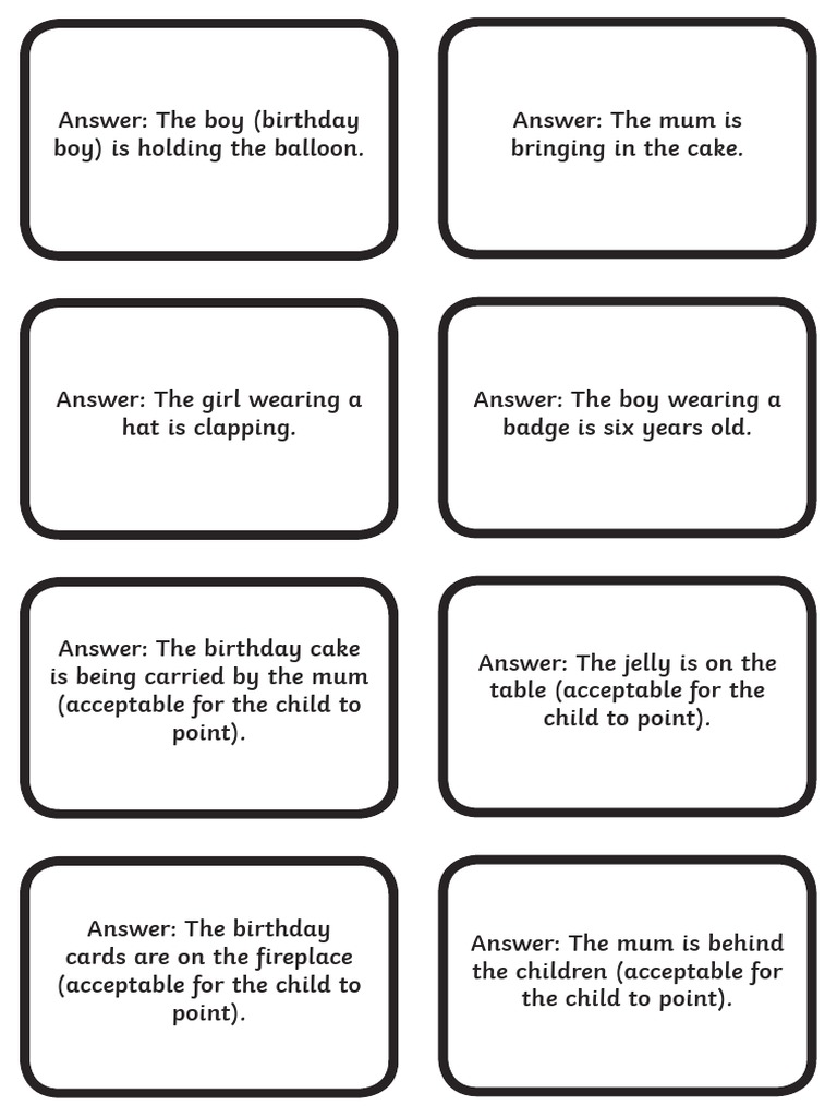 Birthday Party Scene Descriptions | PDF | Wellness