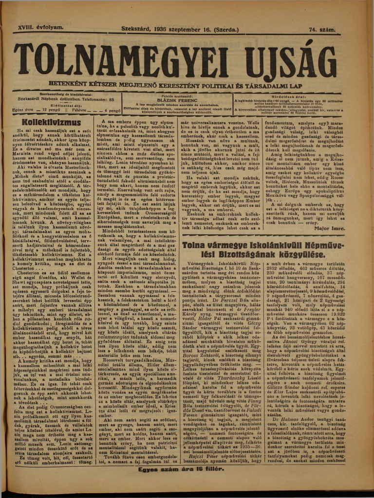 Major Imre TolnamegyeiUjsag - 1936 - Pages337-337 | PDF