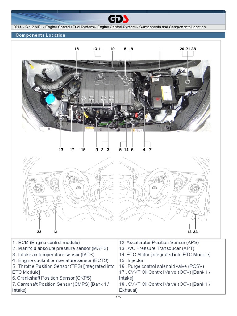 (123doc) So Do Mach Dien Dong Co Xe Hyundai I10 2014 | PDF | Throttle | Fuel Injection
