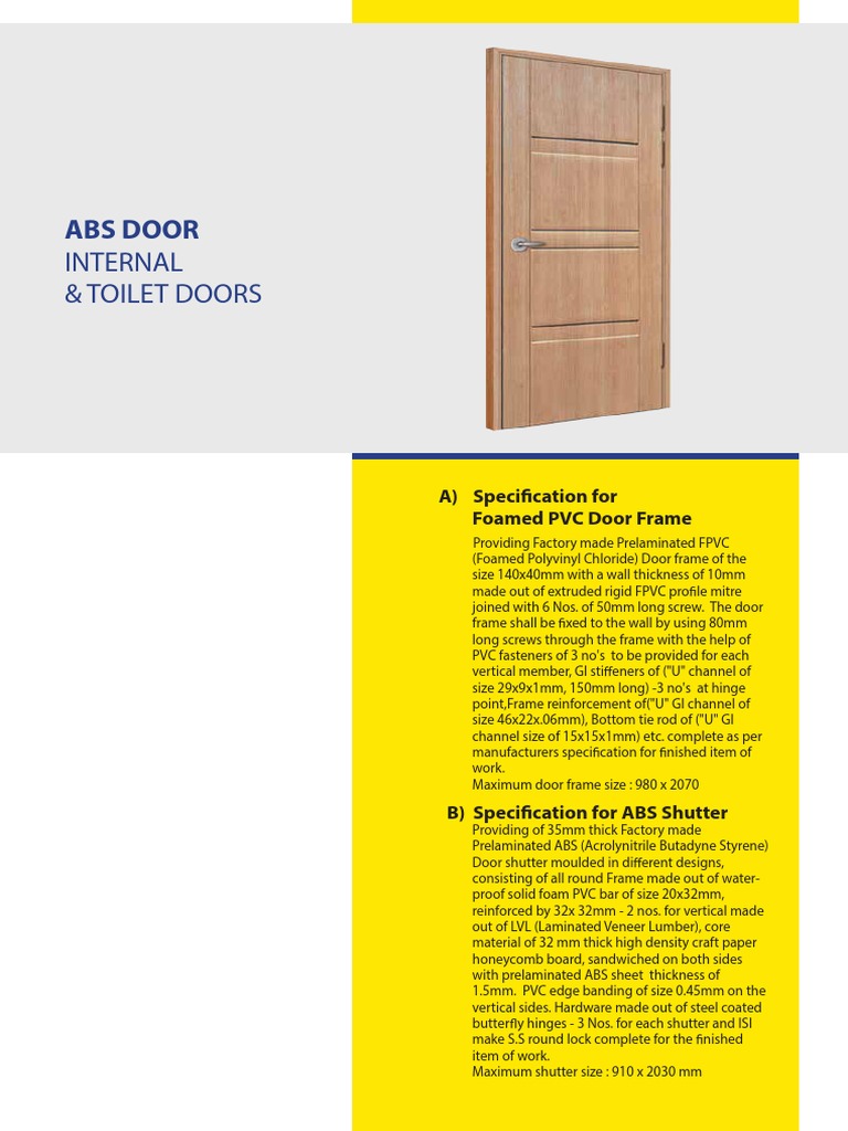 18 ABS Tech Specs ABS DOOR | PDF