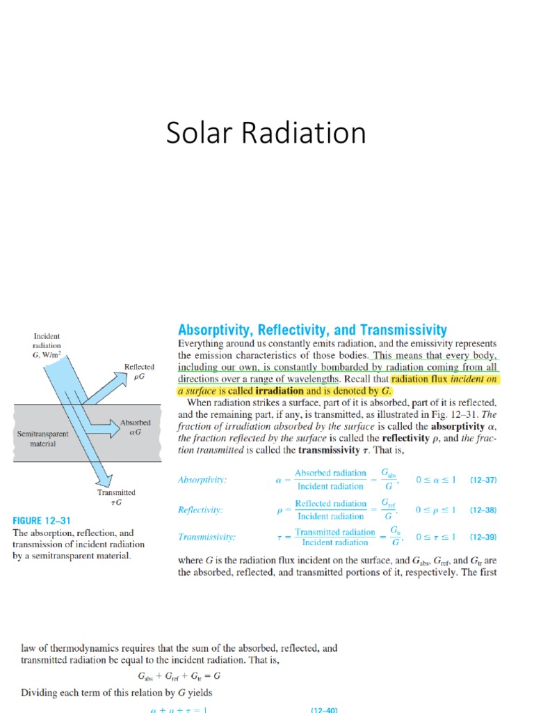 Solar Radiation | PDF