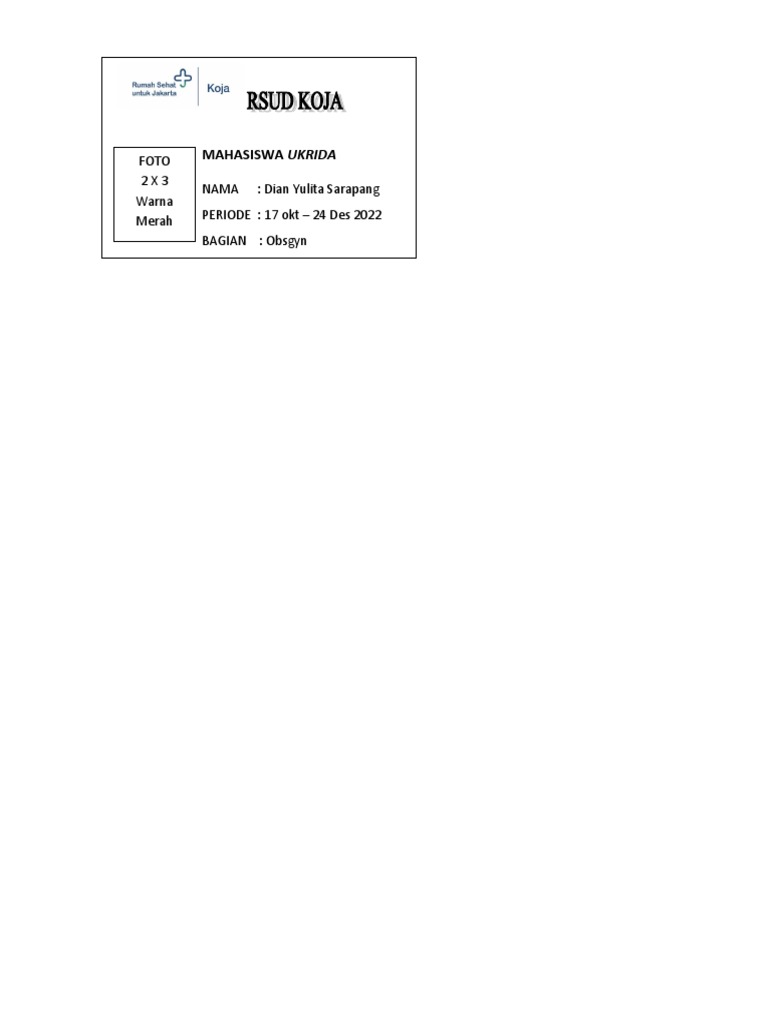Name Tag RS Koja (Dian) | PDF