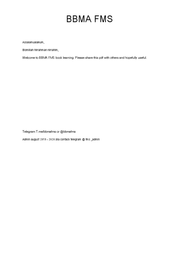 Bbma FMS: Welcome To BBMA FMS Book Learning. Please Share This PDF With ...