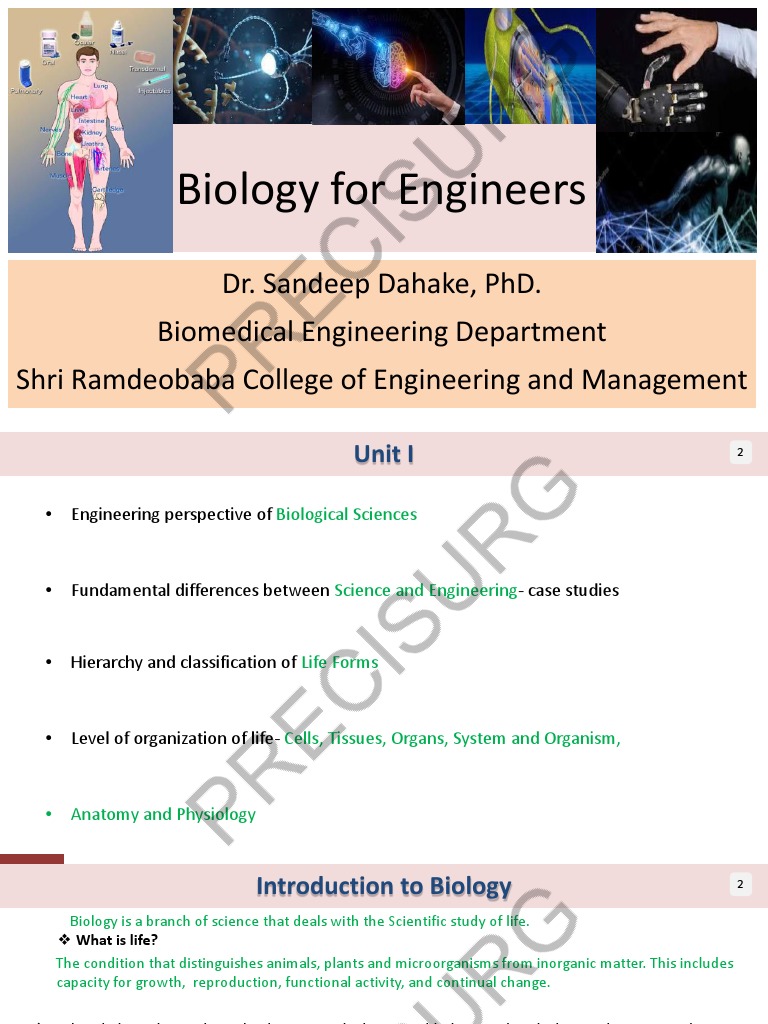 Biology For Engineers | PDF | Vertebral Column | Cell (Biology)