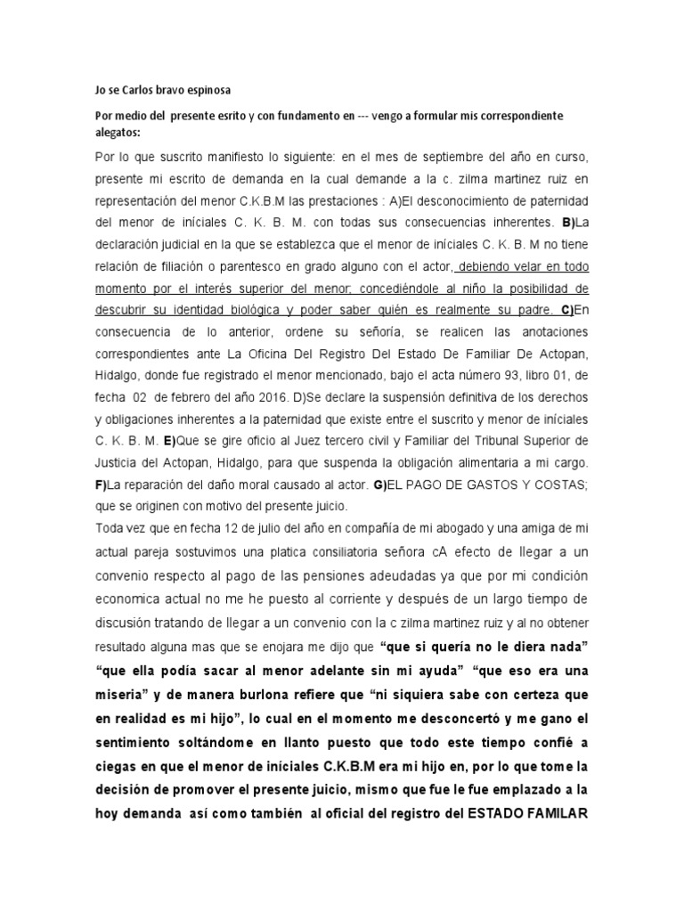 Alegatos en Materia Familiar | Descargar gratis PDF | Justicia | Crimen y violencia