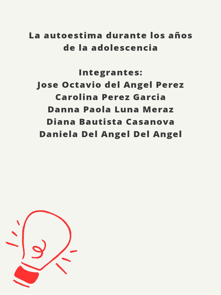 La Autoestima Durante Los Años De La Adolescencia Pdf Autoestima