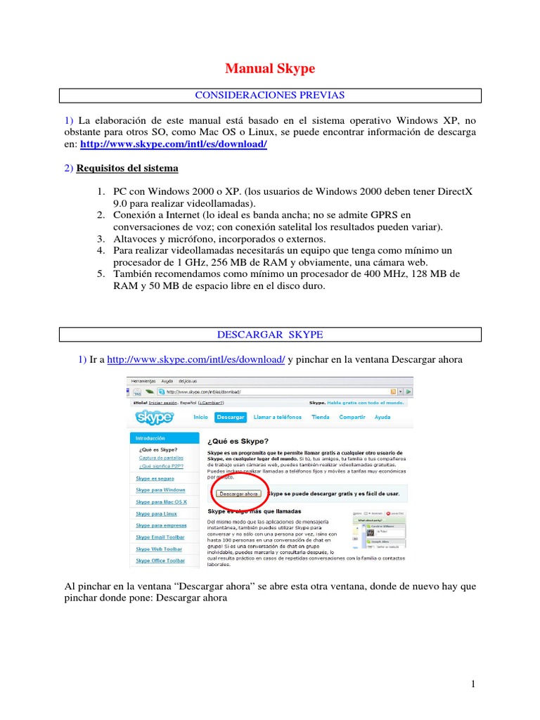Manual Skype | PDF | Ventana (informática) | Chat en linea