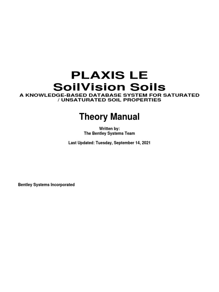 Plaxis Le Soilvision Soils: Theory Manual | PDF | Porosity | Applied ...