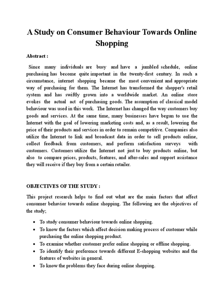 Consumer Behaviour Towards Online Shopping | PDF | Online Shopping | Consumer Behaviour