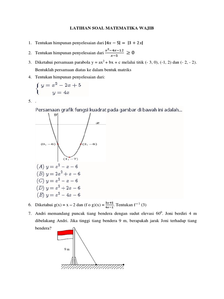 Latihan Soal Matematika Wajib | PDF