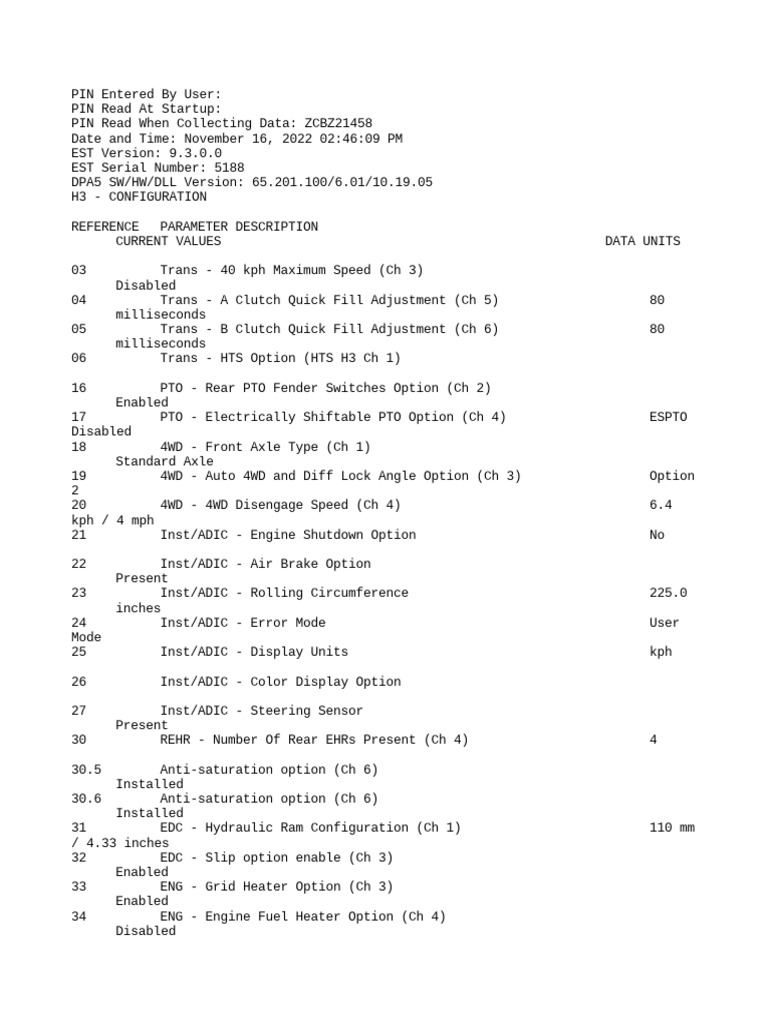 PIN 20221116 5188 ConfigData VB1 | PDF | Four Wheel Drive | Motor Vehicle