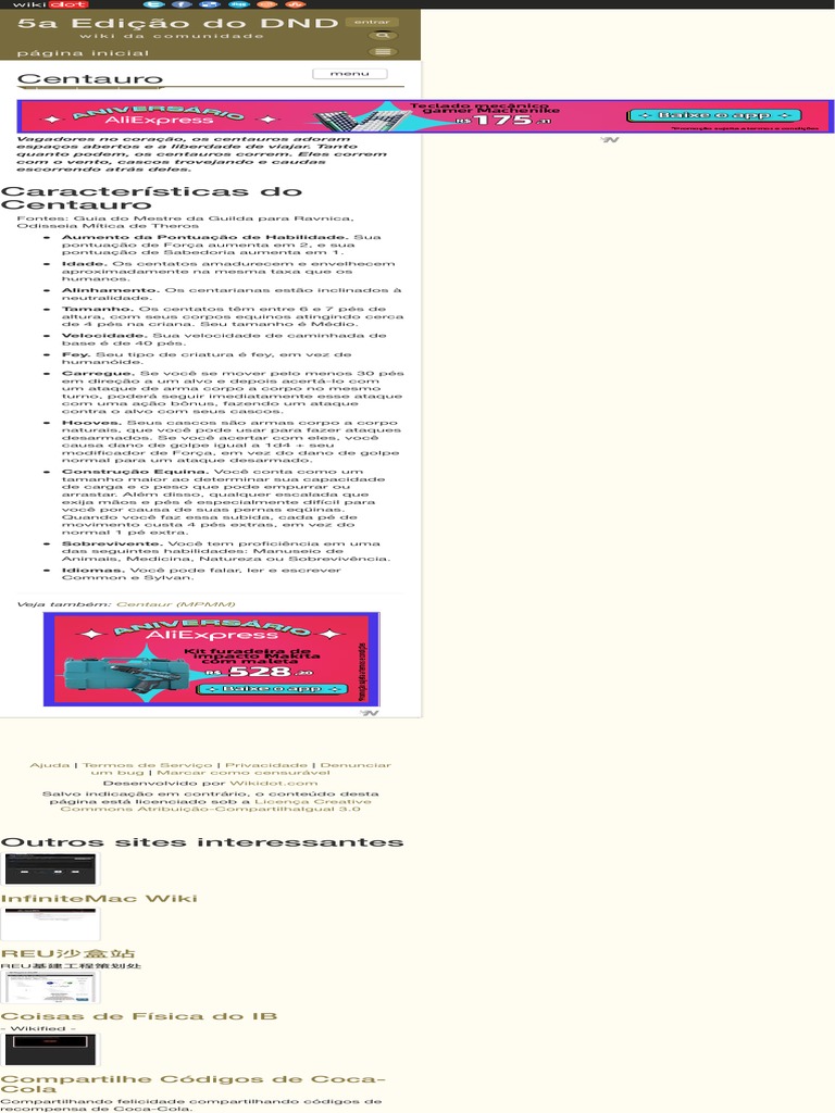 Centaur - DND 5th Edition | PDF | Cavalos