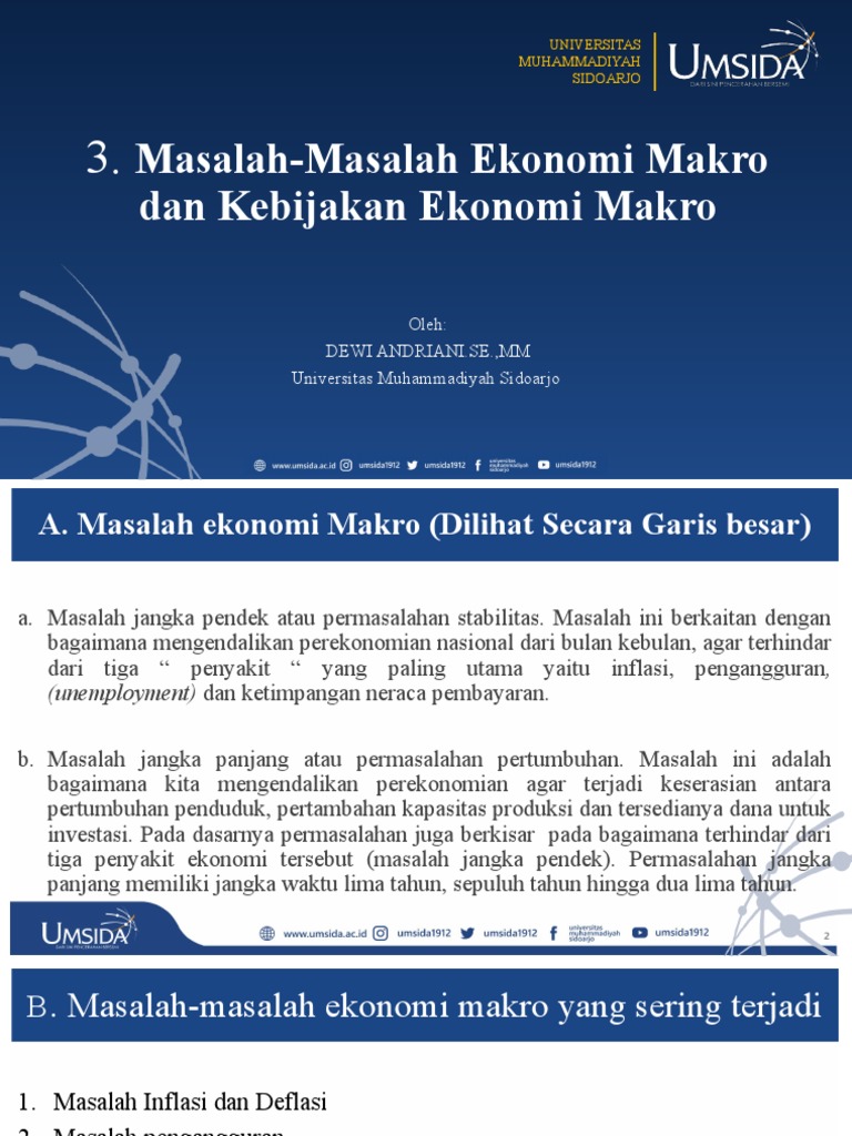 MASALAH EKONOMI MAKRO DAN KEBIJAKAN EKONOMI MAKRO | PDF