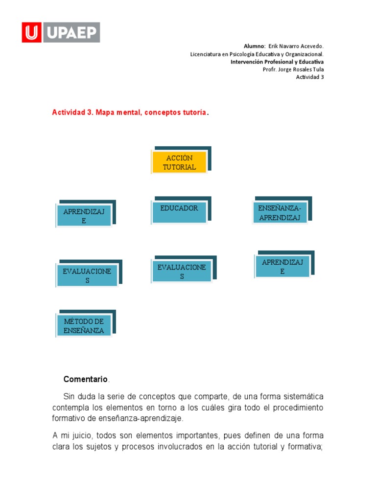 Actividad 3. Mapa Conceptual Conceptos de Tutoría | PDF