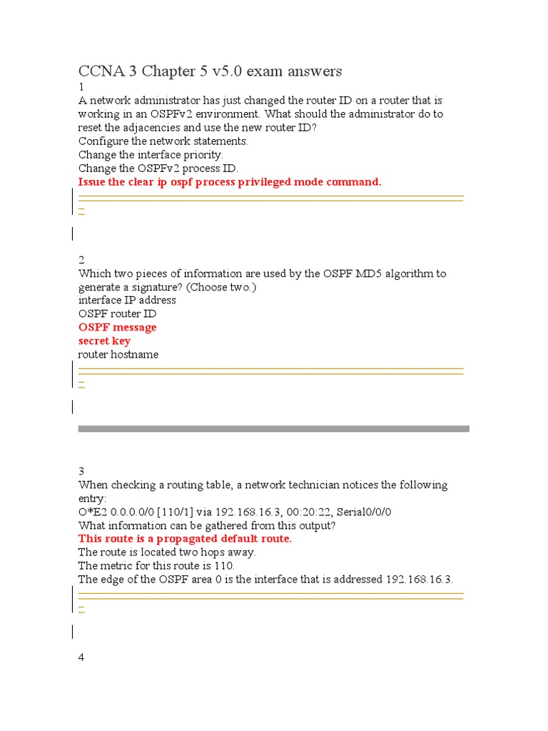 CCNA 3 Chapter 5 v5 | PDF | Router (Computing) | Computer Science
