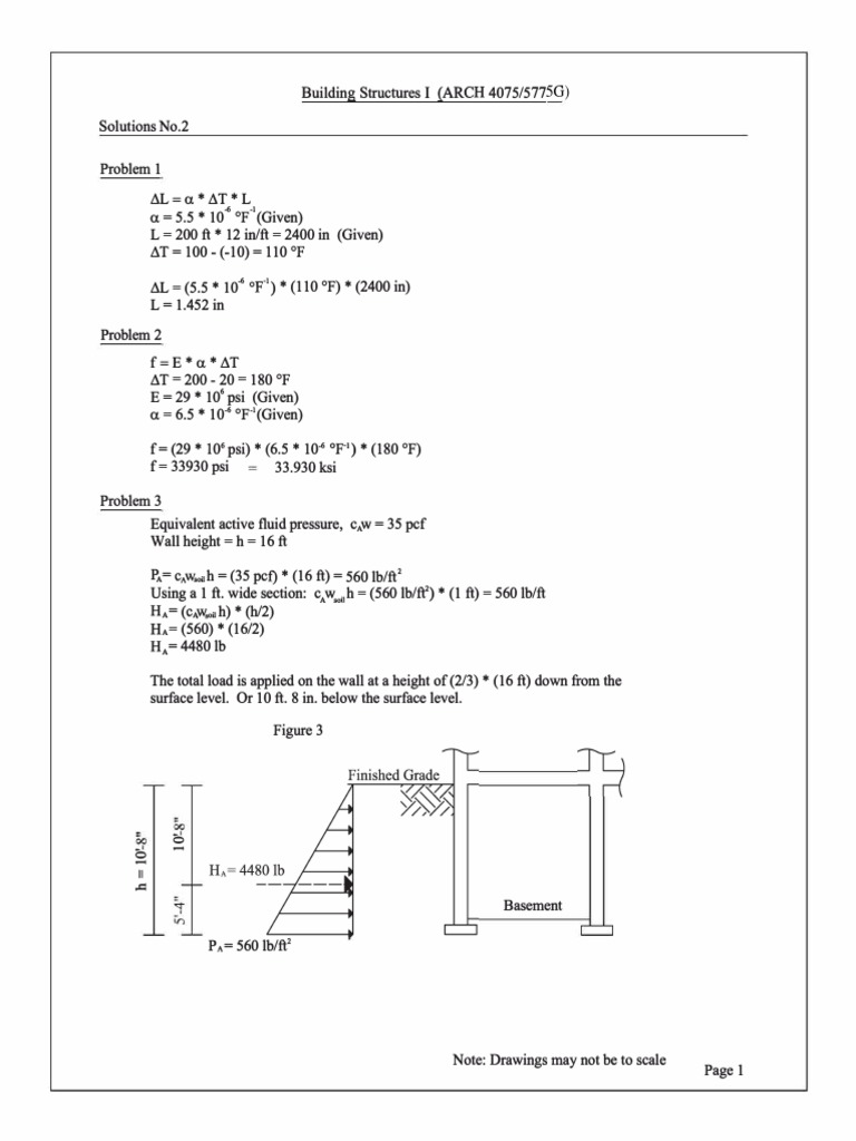 ARCH 4075 - Building Structures HW 2 Solutions | PDF
