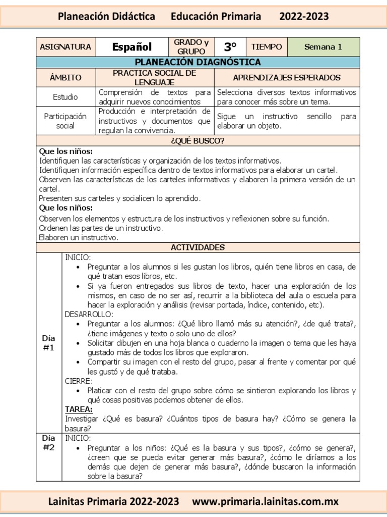 Planeación didáctica para desarrollar habilidades de comprensión y producción de textos en ...