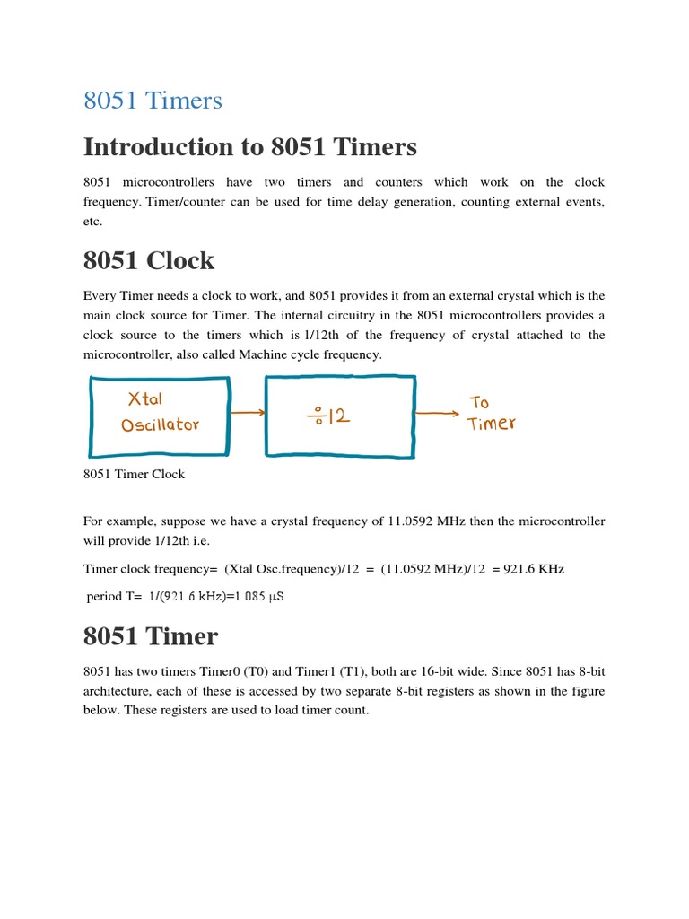 Timers In 8051 Notes Download Free Pdf Microcontroller