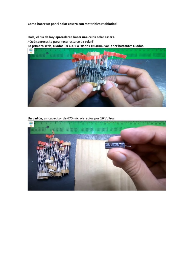 Panel Solar Casero Materiales Reciclados - cd02 | PDF | Diodo | Célula ...