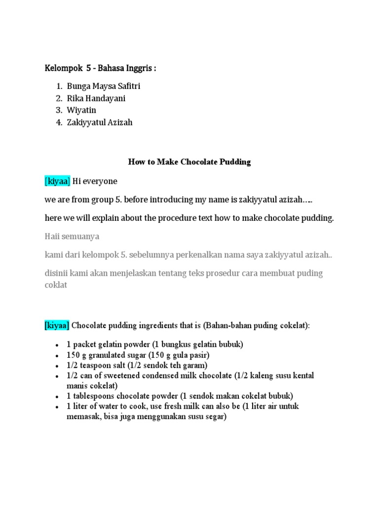 How To Make Chocolate Pudding | PDF | Pudding | Teaspoon