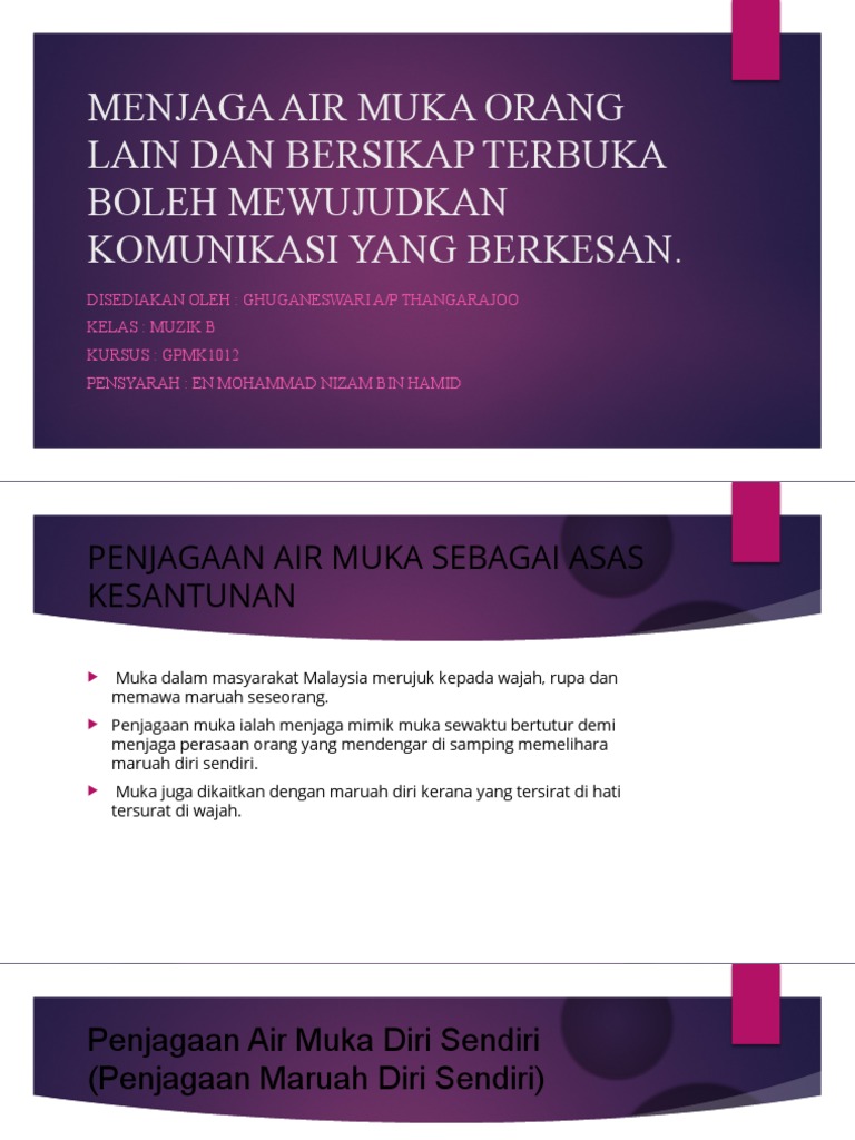 Menjaga Air Muka Orang Lain Dan Bersikap Terbuka | PDF