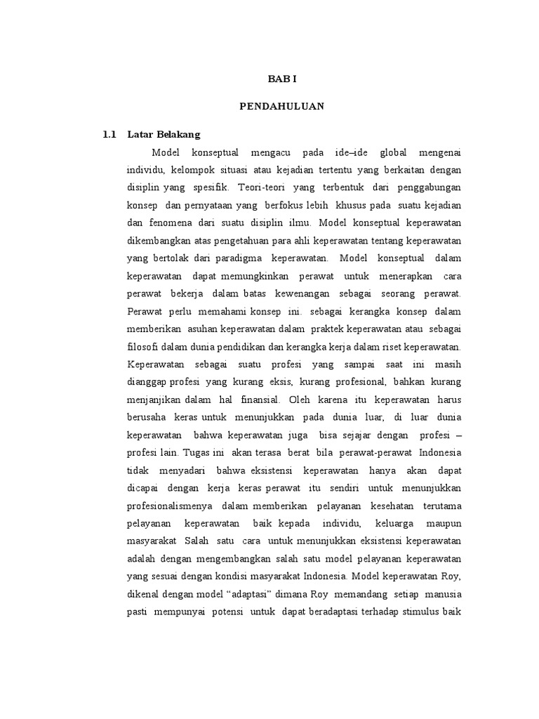 Makalah Keperawatan Callista Roy | PDF