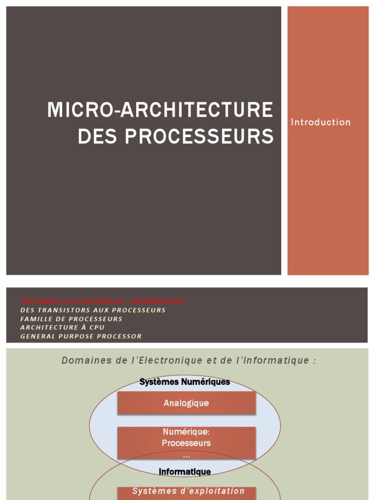 Architecture Microprocesseur | PDF | Microprocesseur | Design électronique