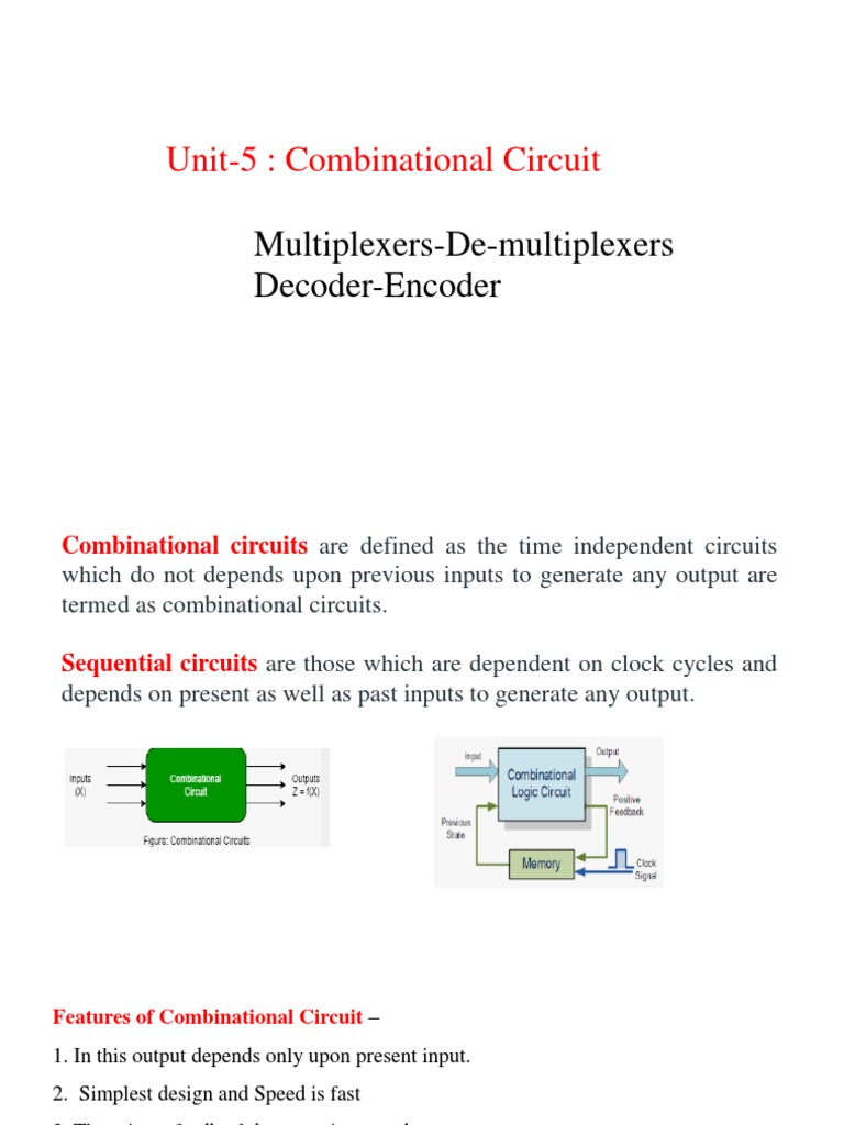 Unit-5: Combinational Circuit: Multiplexers-De-multiplexers Decoder ...