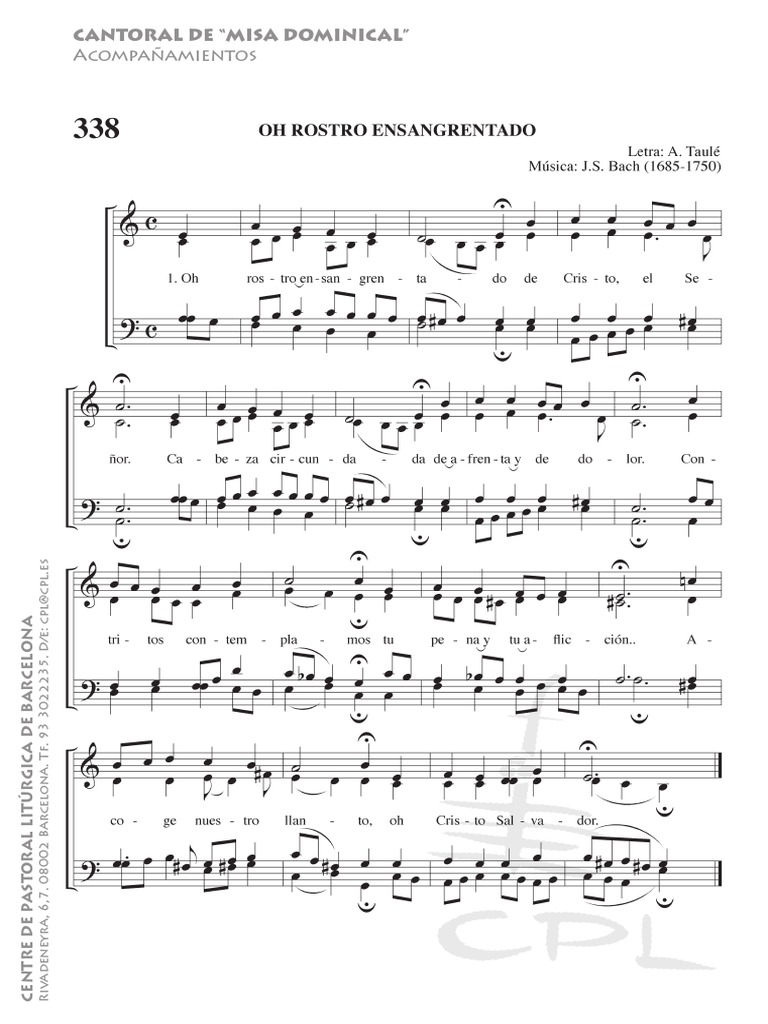 Cantoral de "Misa Dominical" Acompañamientos | PDF