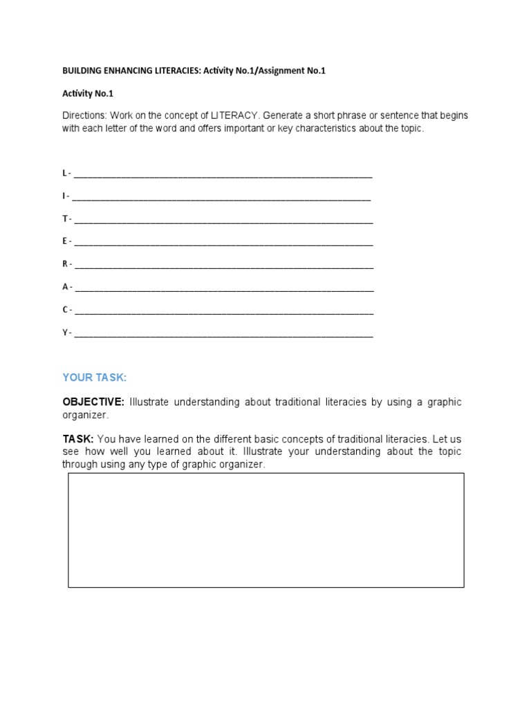 Activity1 Assignment 1 Building and Enhancing Literacies | PDF Activity1 Assignment 1 Building and Enhancing Literacies | PDF