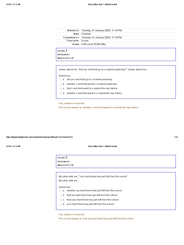Soal Latihan Bab 7 - Attempt Review | PDF