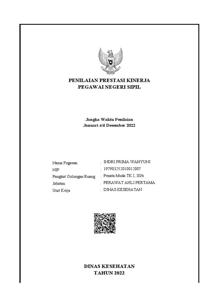 Sasaran Kerja Pegawai Tahun 2023 Periode Januari - Desember INDRI PRIMA WAHYUNI | PDF