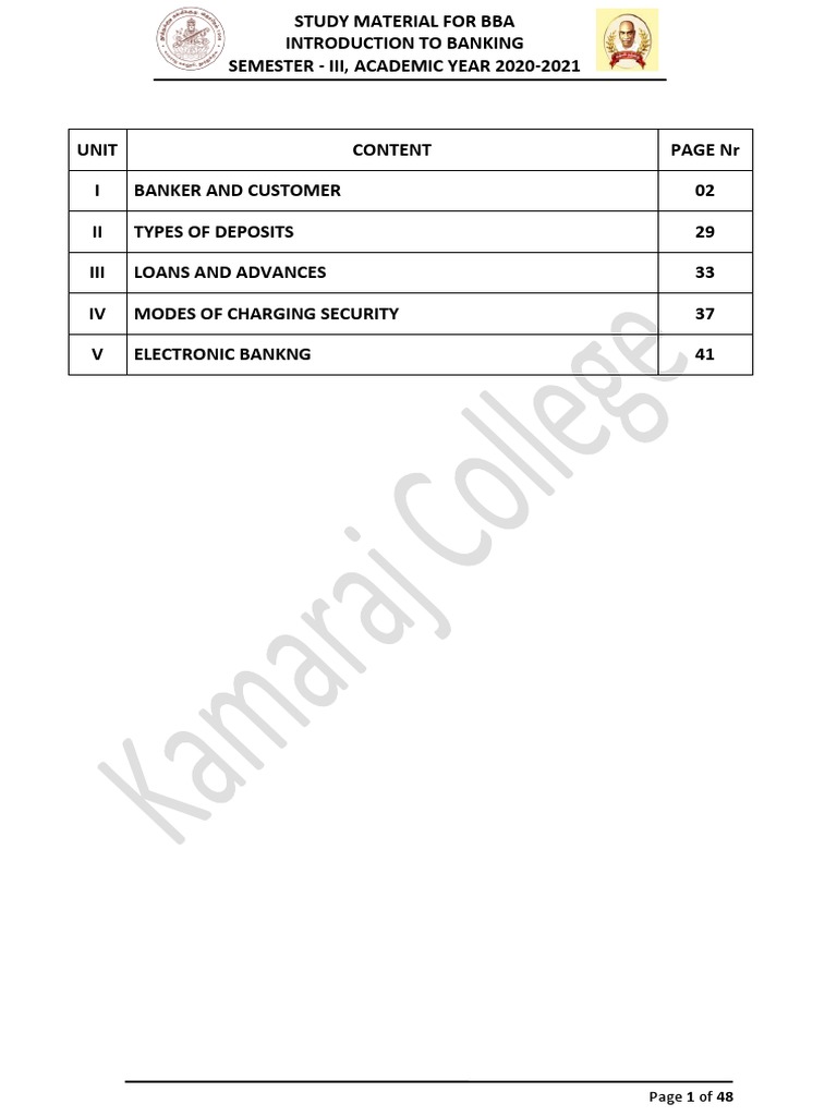 Introduction To Banking Iii Sem Pdf Negotiable Instrument Cheque