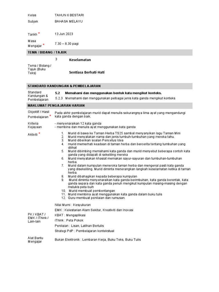 RPH BM Bertema | PDF