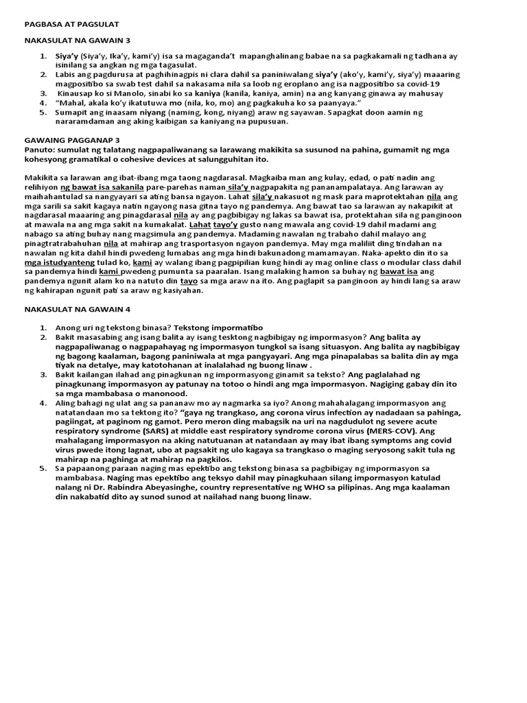 Pagbasa at Pagsulat N.G 3,4 GP 3,4 | PDF